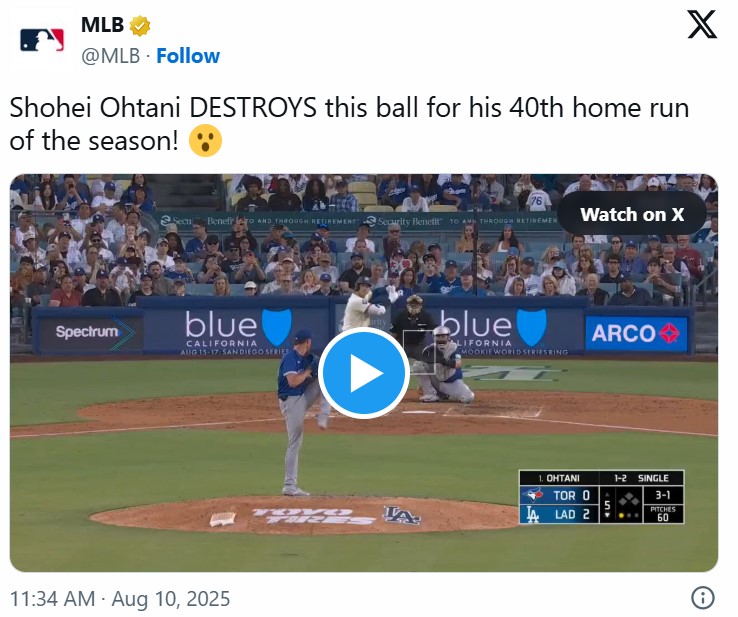 大谷翔平が「DESTROYS」で40号パーフェクト弾 MLB公式も3年連続40本塁打を祝福 - MLB写真ニュース : 日刊スポーツ